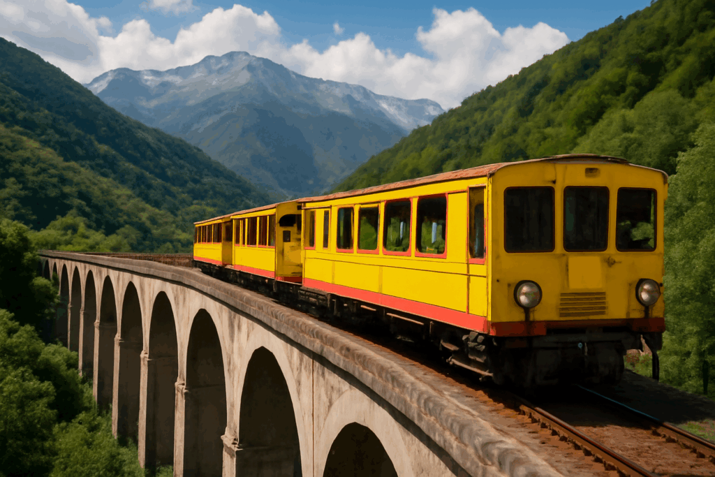 "Exploring the Historic Canary Train: The Yellow Train of the Pyrenees"